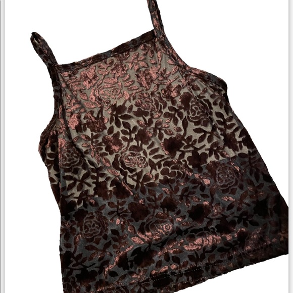 Free People | Tops | Vintage Free People Burned Velvet Tank | Poshmark